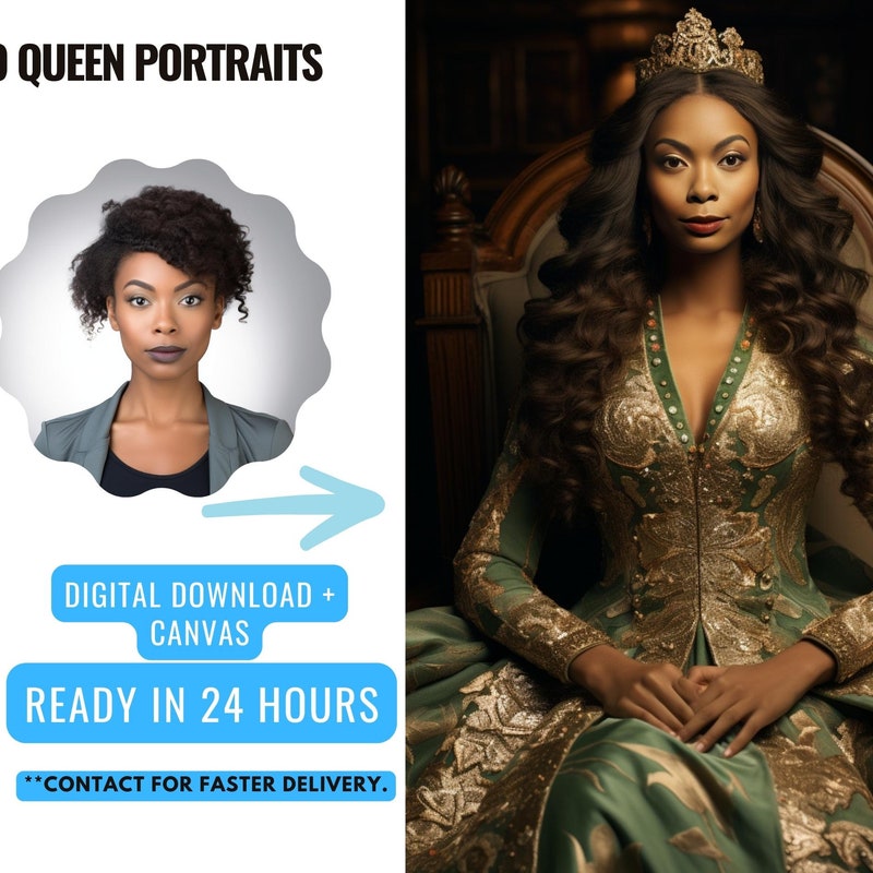 Black Queen Portraits - Etsy
