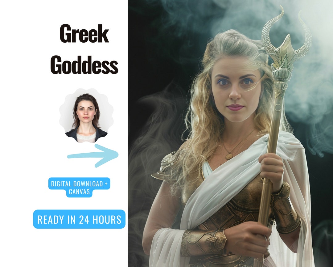 Custom Mythological Goddess Portrait From Photo | Greek Mythological ...