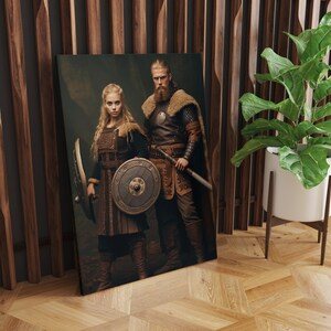Custom Viking Couple From Photo | Viking Portrait | Viking Gifts ...