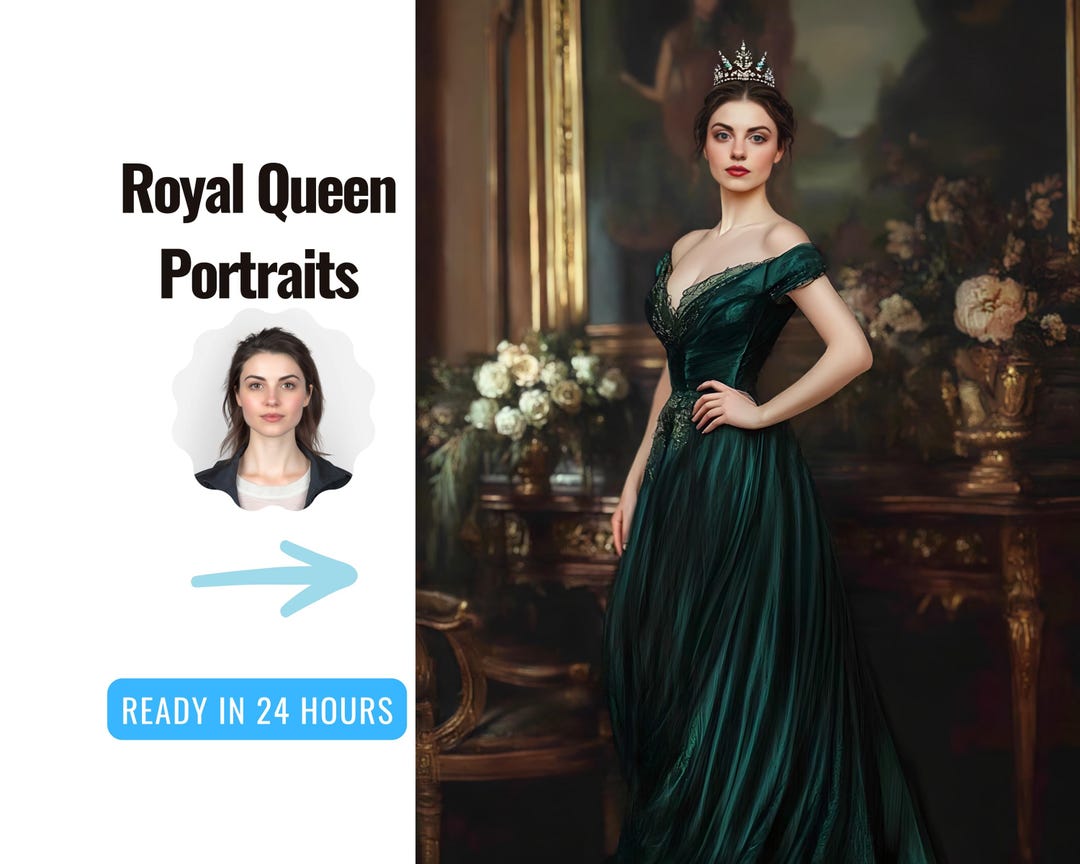 Custom Historical Royal Portraits, Personalized Queen Portrait, Custom ...