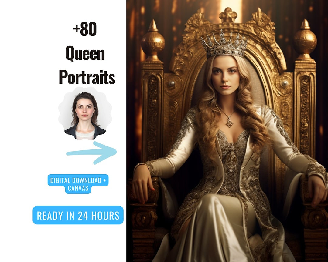 Custom Queen Portrait From Photo , Renaissance Portrait , Royal ...