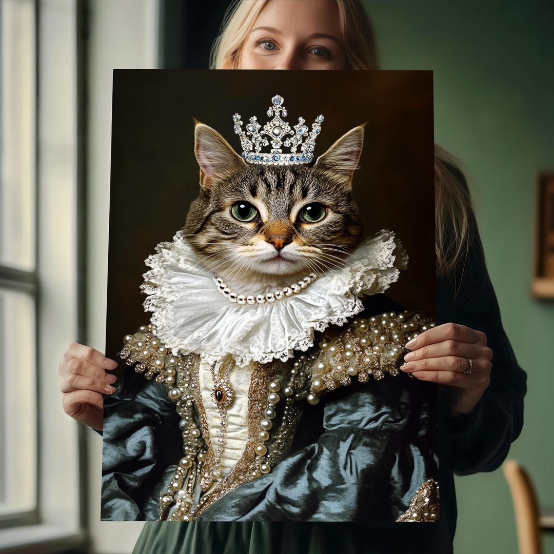 Custom Royal Cat Portrait, Renaissance Cat Painting, Pet Lovers Gift ...