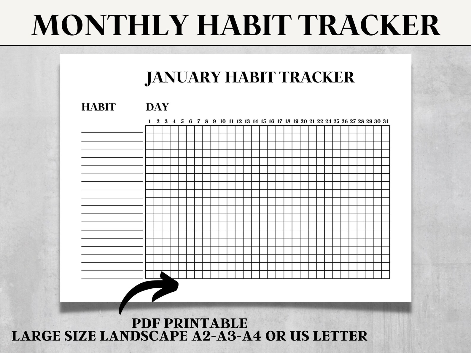 Monthly Habit Tracker Printables Initiative Tracker Symptom Tracker ...