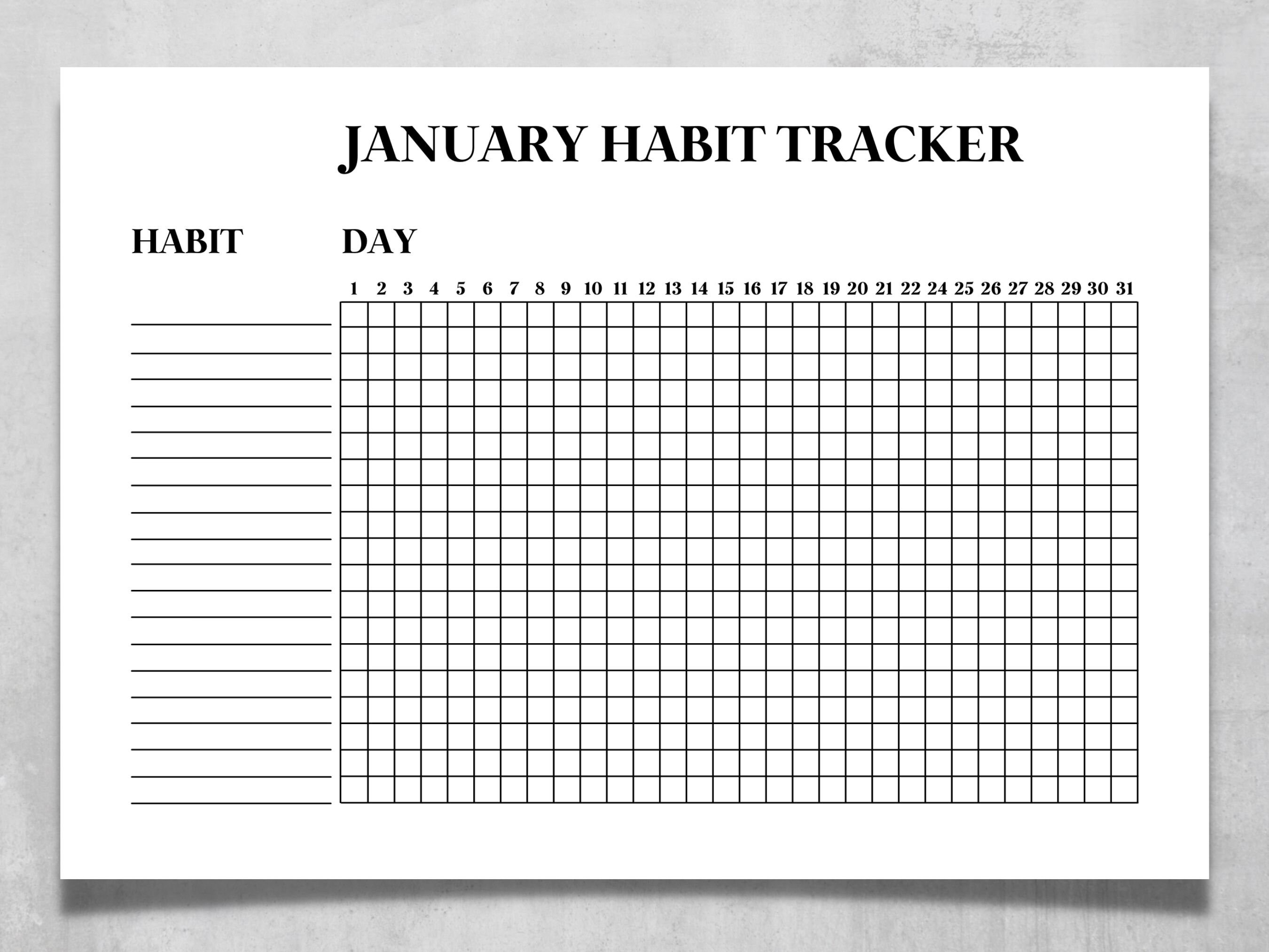 Monthly Habit Tracker Printables Initiative Tracker Symptom Tracker ...