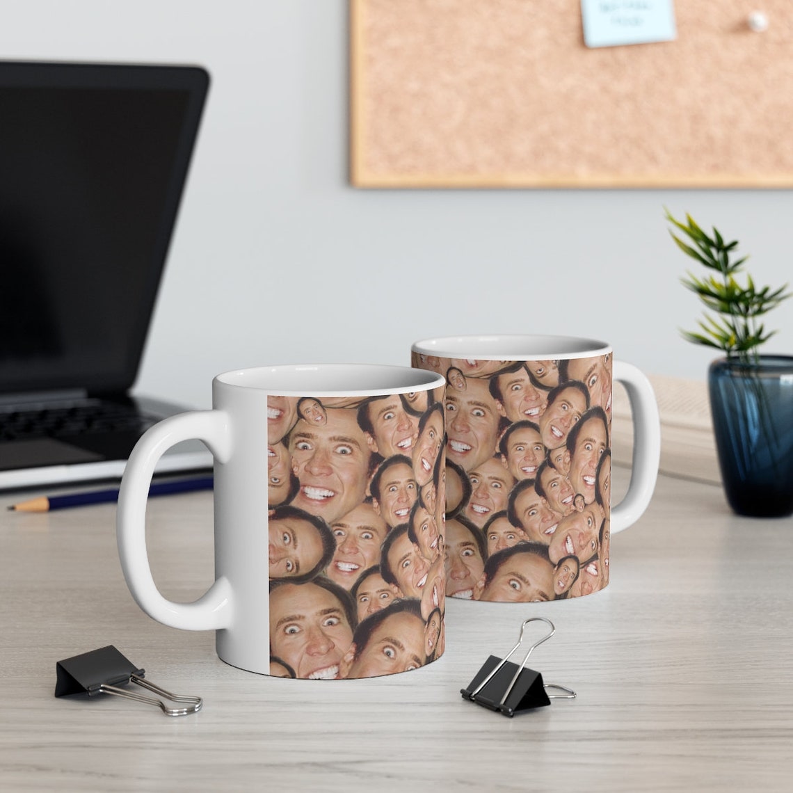 Nic Cage Meme Mug, Nic Cage Face Ceramic Mug 11oz - Etsy