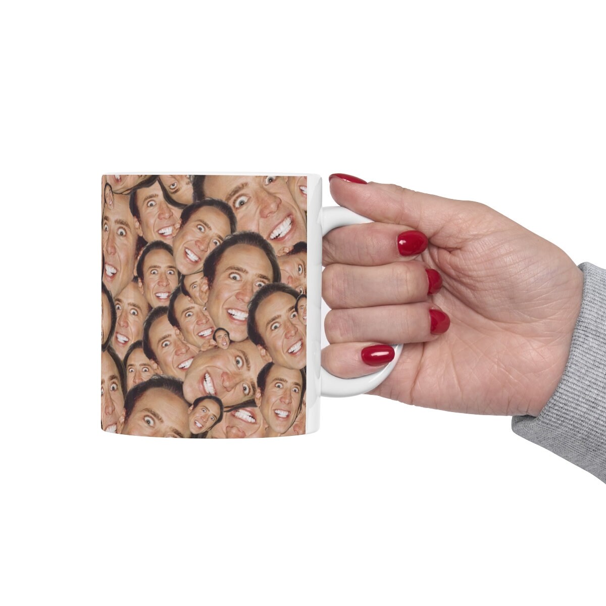 Nic Cage Meme Mug, Nic Cage Face Ceramic Mug 11oz - Etsy