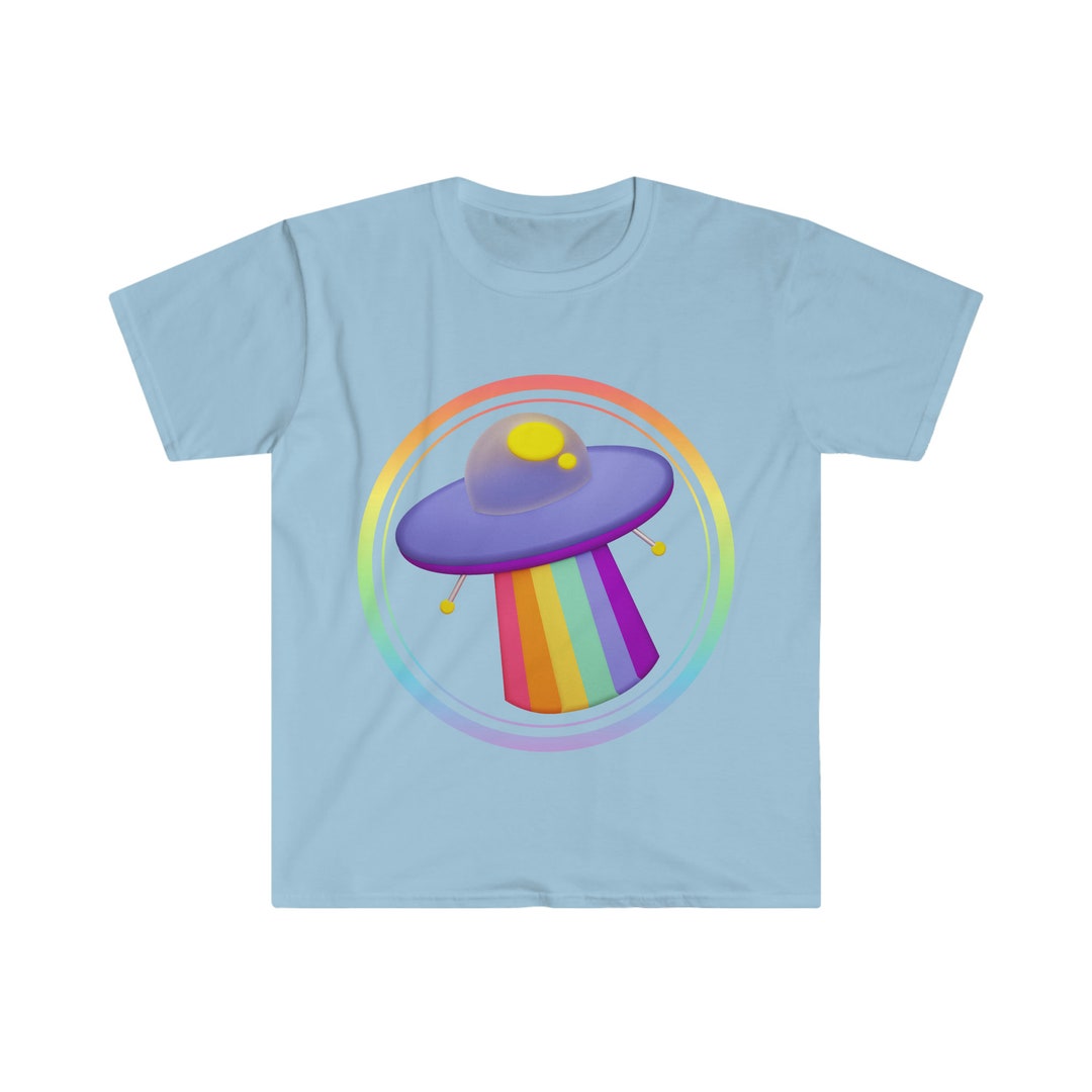 Rainbow Spaceship Shirt, Rainbow Pride Shirt, Softstyle T-shirt - Etsy