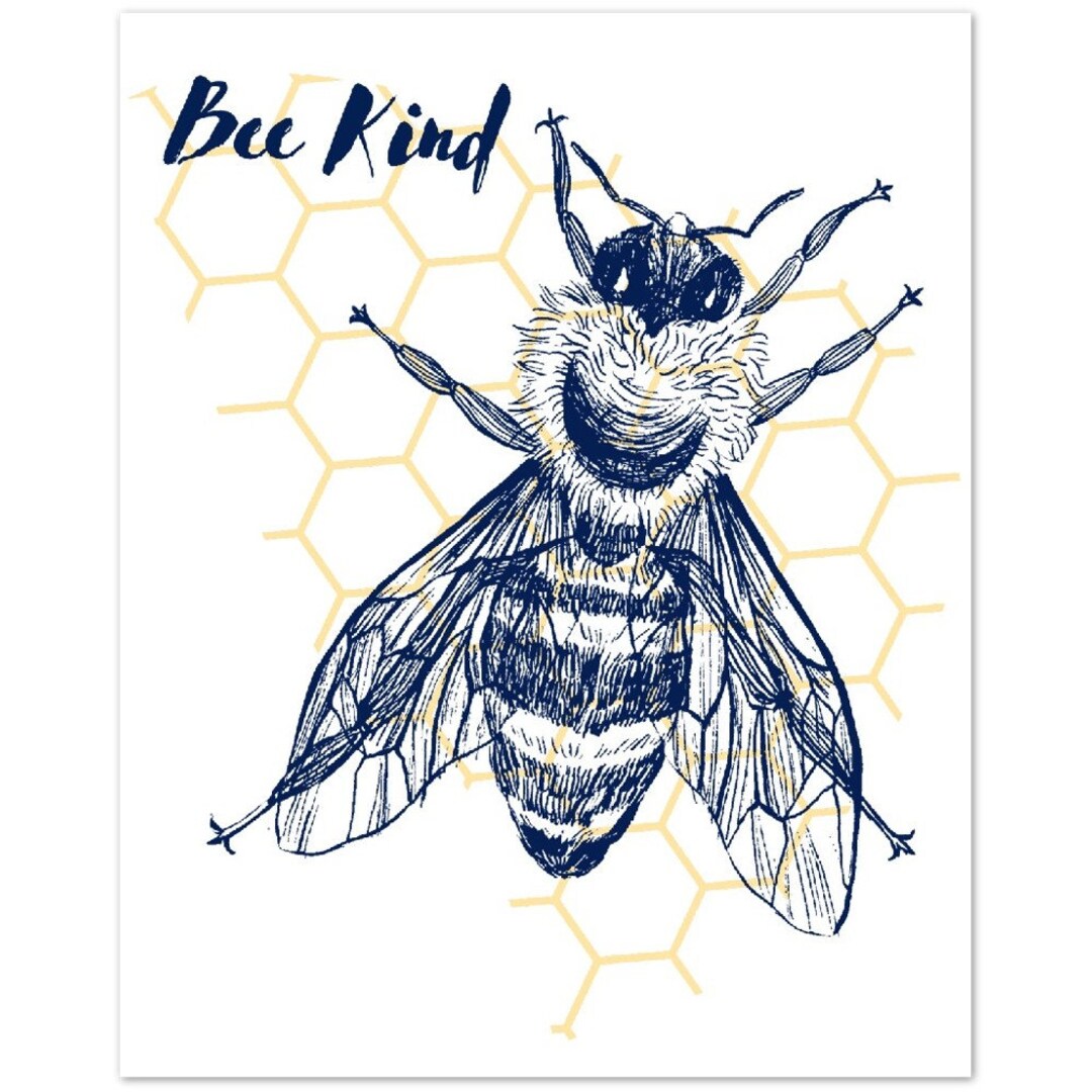 Bee Kind Poster, Bee and Honey Poster - Etsy