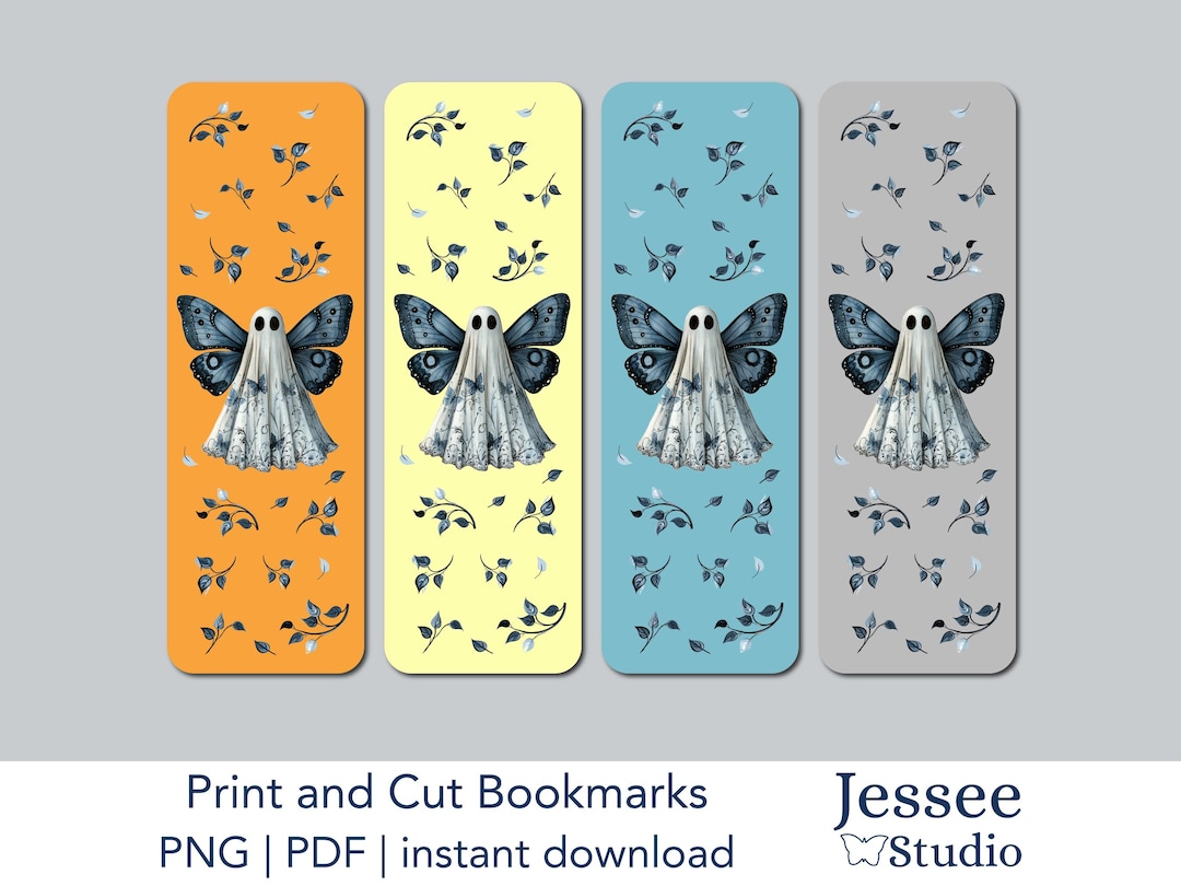 Ghost Printable Bookmarks, Bookmark PNG, Digital Bookmarks, Cute Ghost ...