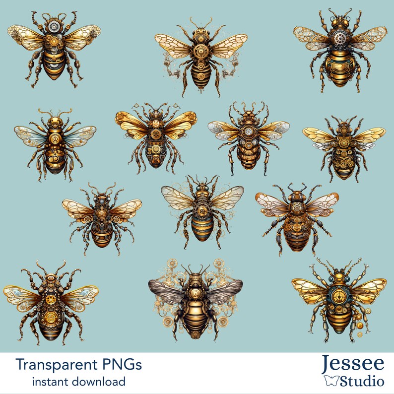 Bee Clipart, Bee Clip Art, Clipart, Clip Art, PNG, Stickers, Digital ...