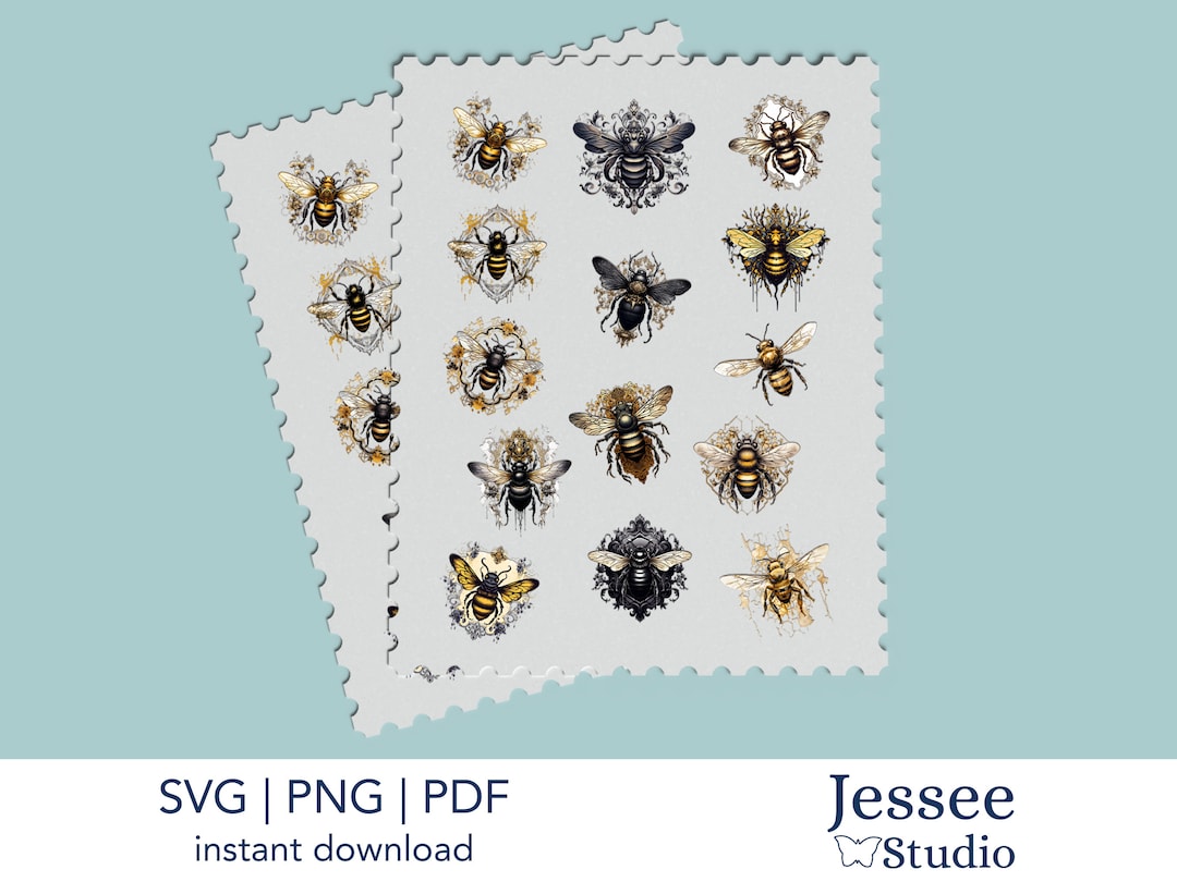 Bees Sticker Pack 2, Bee Sticker Sheet, Stickers, Planner Stickers ...