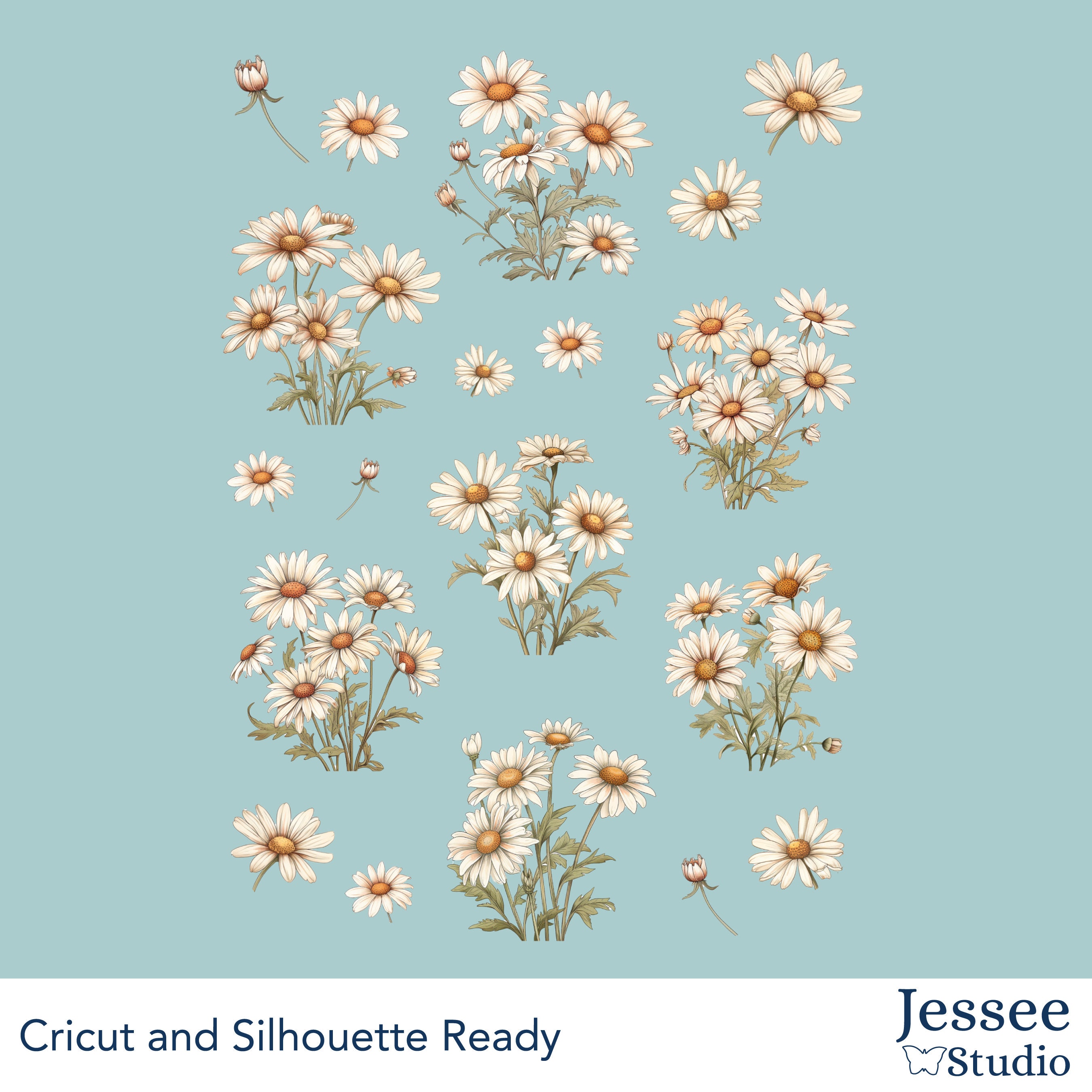 Daisy Sticker Pack, Daisy Sticker Sheet, Stickers, Planner Stickers ...