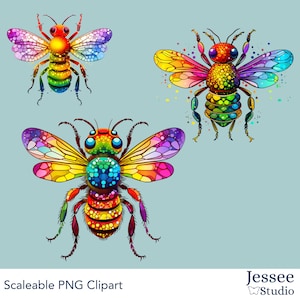 Bee Clipart, Bee Clip Art, Rainbow Clipart, Clipart, Clip Art, PNG ...