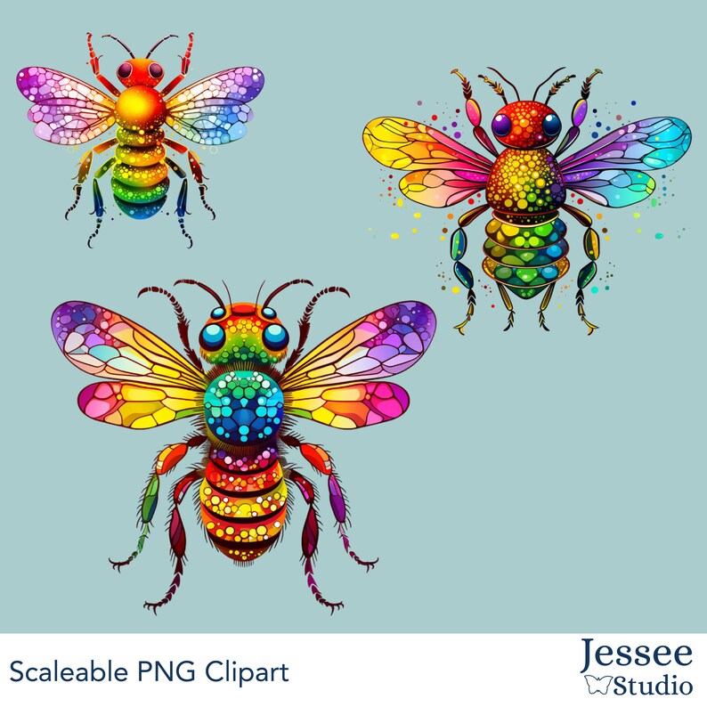 Bee Clipart, Bee Clip Art, Rainbow Clipart, Clipart, Clip Art, PNG ...