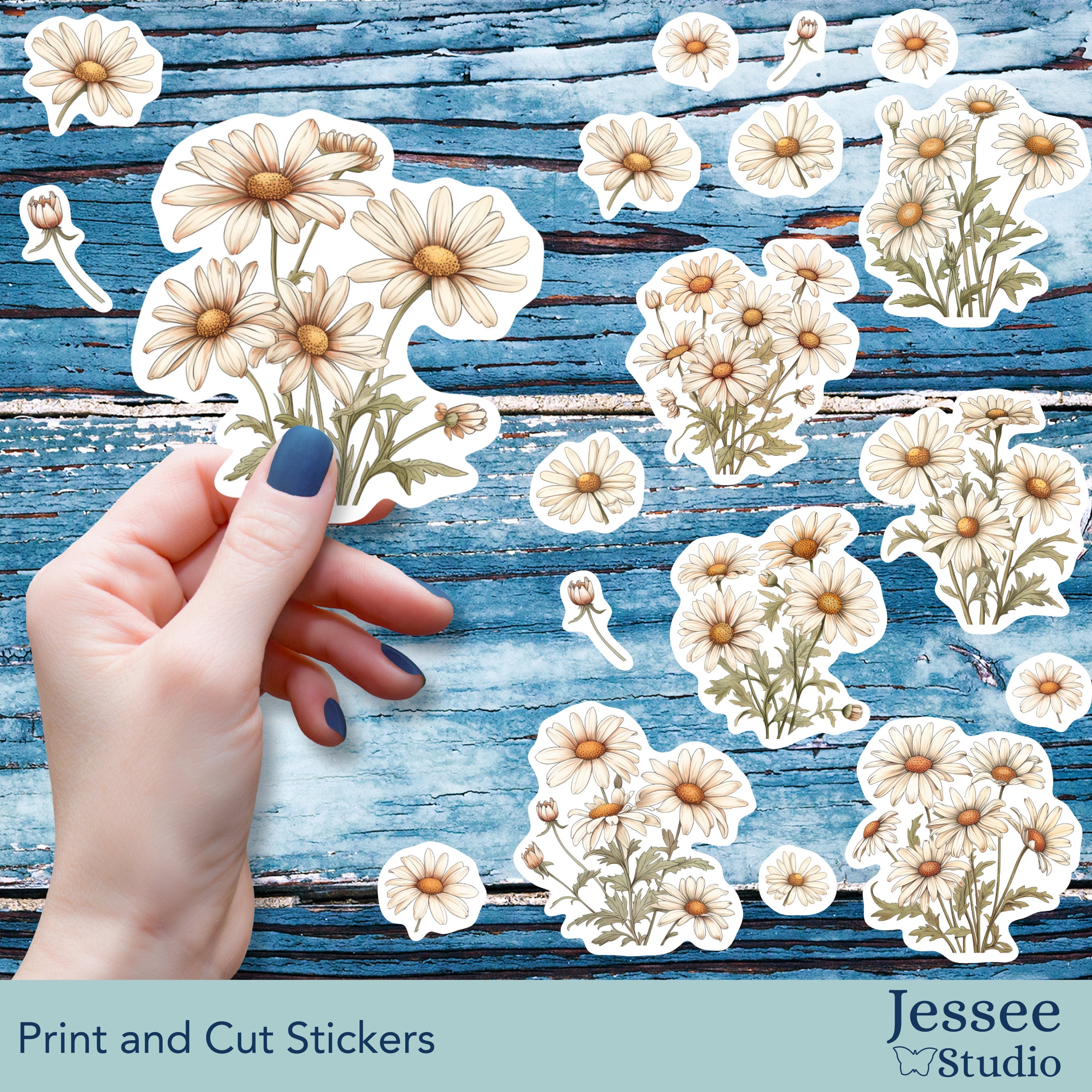 Daisy Sticker Pack, Daisy Sticker Sheet, Stickers, Planner Stickers ...