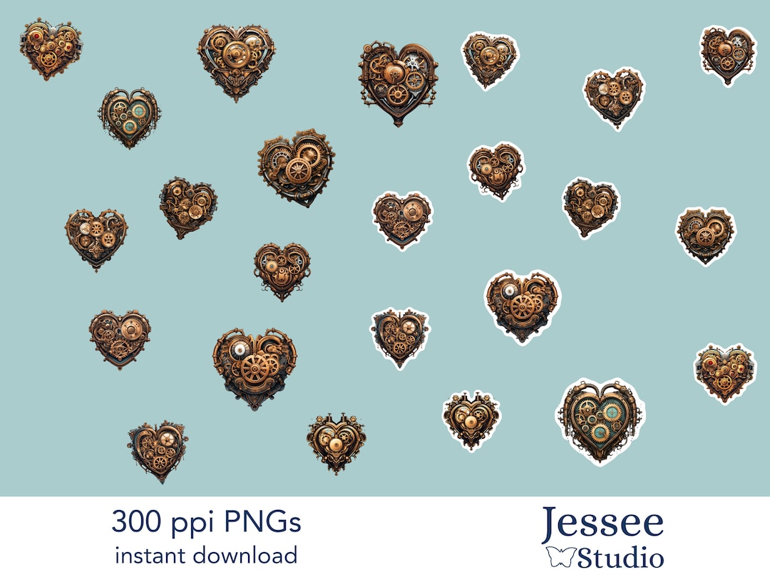 Steampunk Heart Clipart, Heart Clip Art, Clipart, Clip Art, Stickers ...