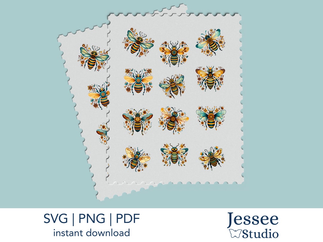 Bees Sticker Pack, Bee Sticker Sheet, Stickers, Planner Stickers ...
