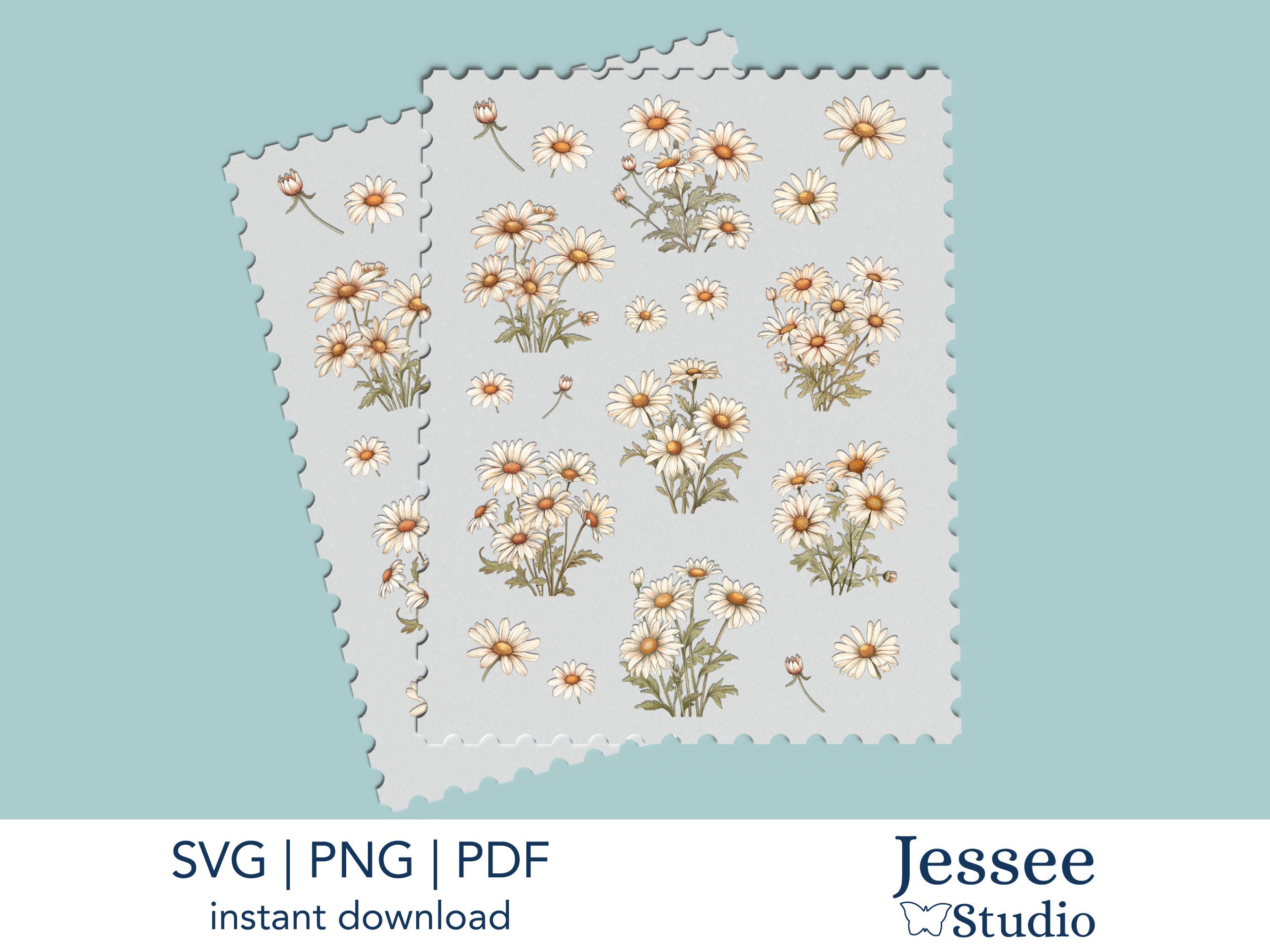 Daisy Sticker Pack, Daisy Sticker Sheet, Stickers, Planner Stickers ...