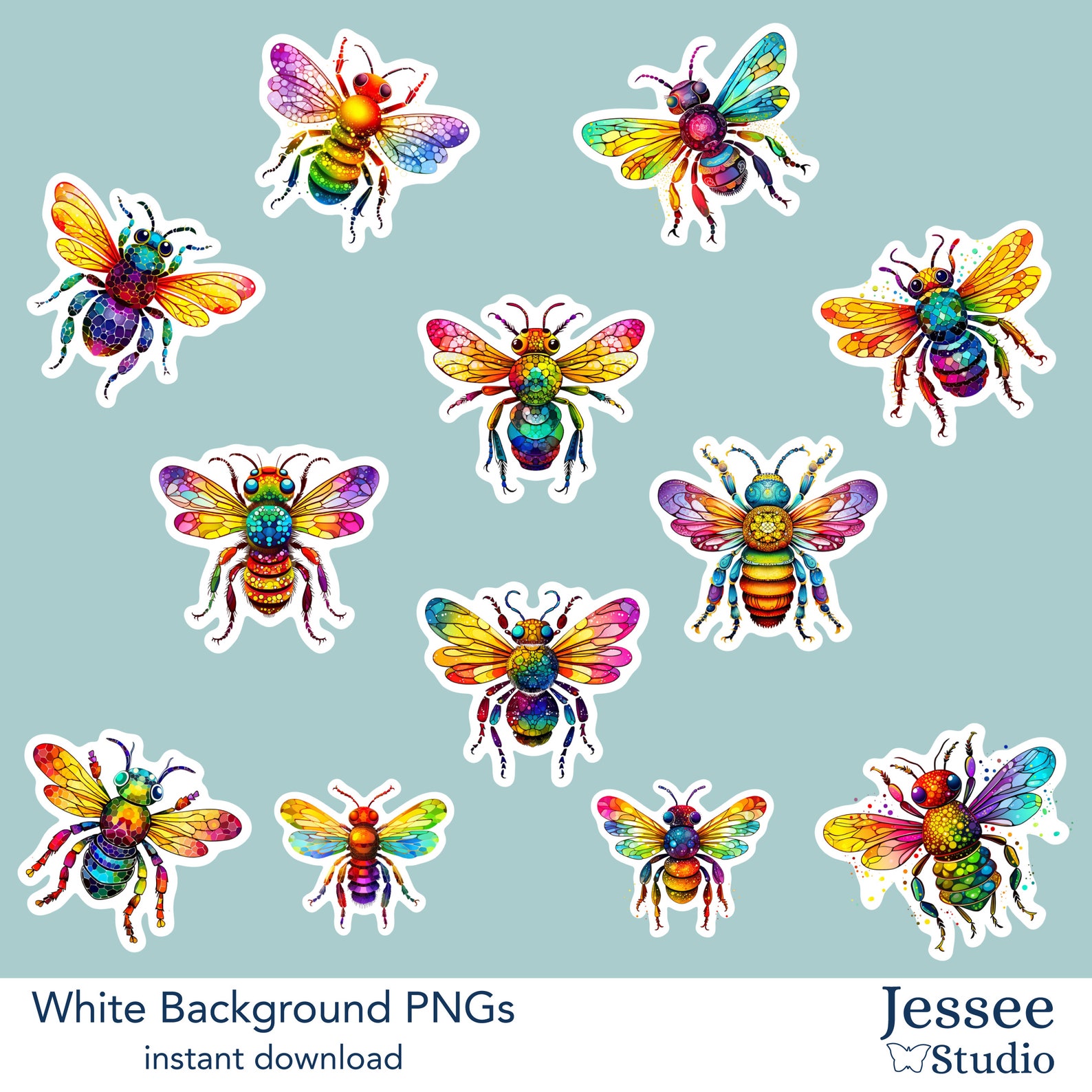 Bee Clipart, Bee Clip Art, Rainbow Clipart, Clipart, Clip Art, PNG ...