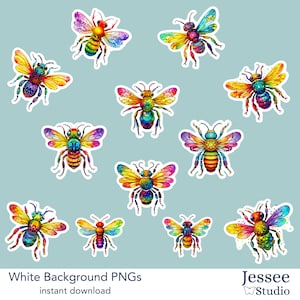 Bee Clipart, Bee Clip Art, Rainbow Clipart, Clipart, Clip Art, PNG ...