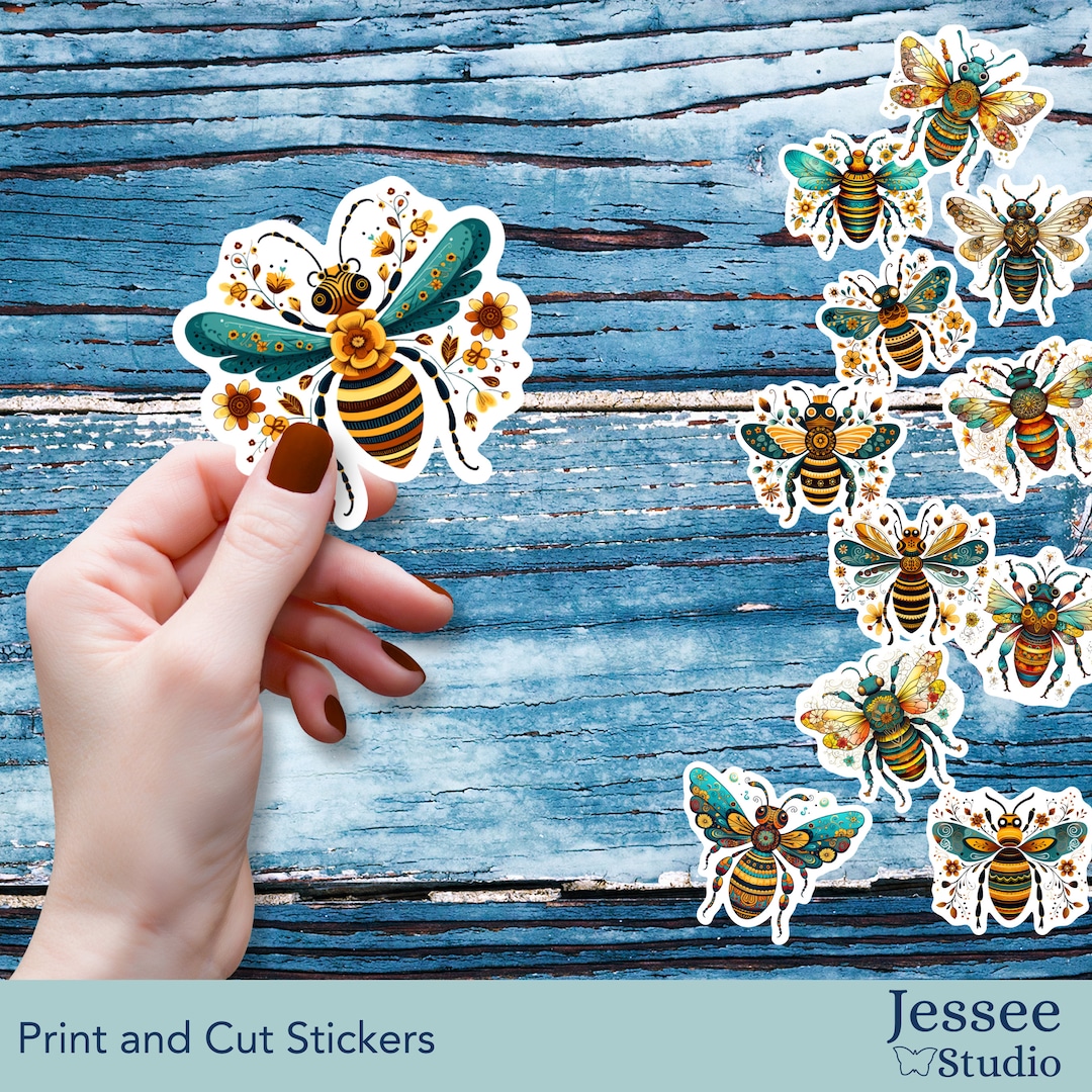 Bees Sticker Pack 2, Bee Sticker Sheet, Stickers, Planner Stickers ...