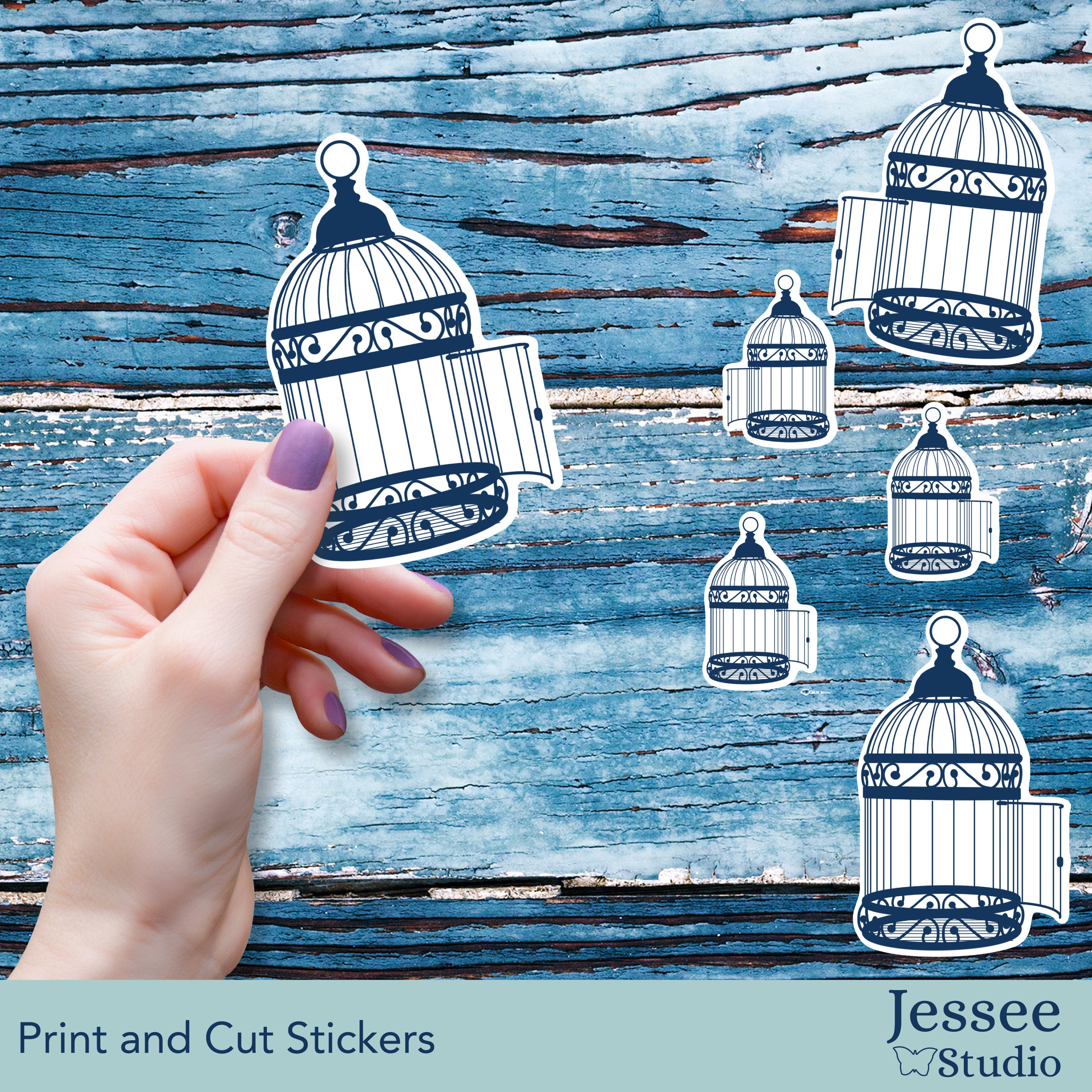 Vintage Cage Sticker Pack, Cage Sticker Sheet, Stickers, Digital ...