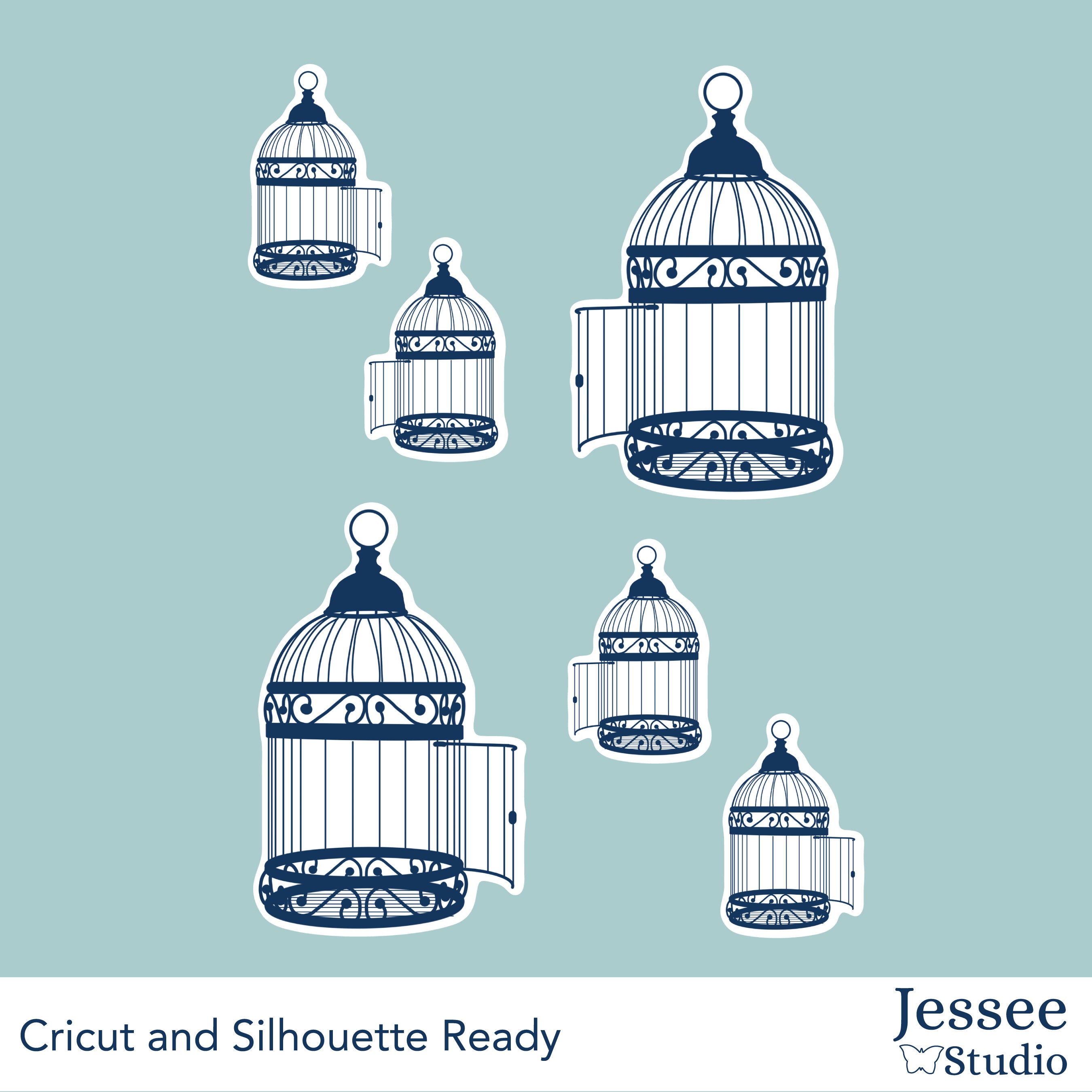 Vintage Cage Sticker Pack, Cage Sticker Sheet, Stickers, Digital ...