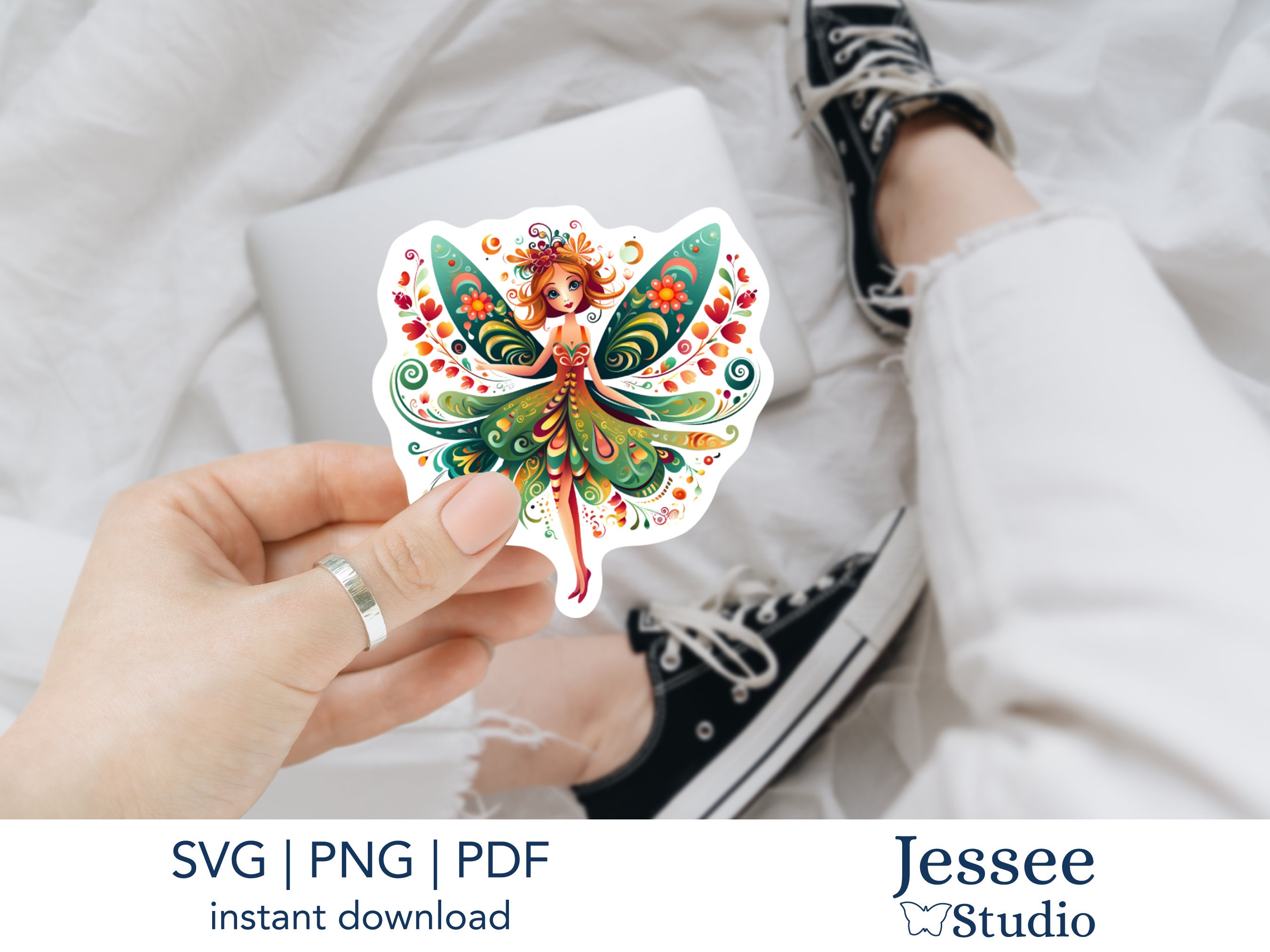 Green Fairy Sticker Pack, Fairy Sticker Sheet, Stickers, Digital ...