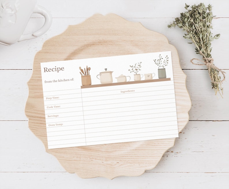 Printable Recipe Cards, Family Recipe Cards, Recipe Cards Binder, Cute ...