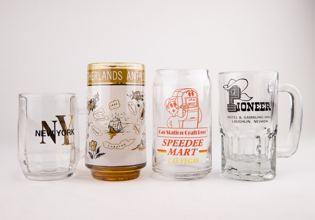 Vintage Assortment of Souvenir Glass Mugs // Collectible Mugs ...