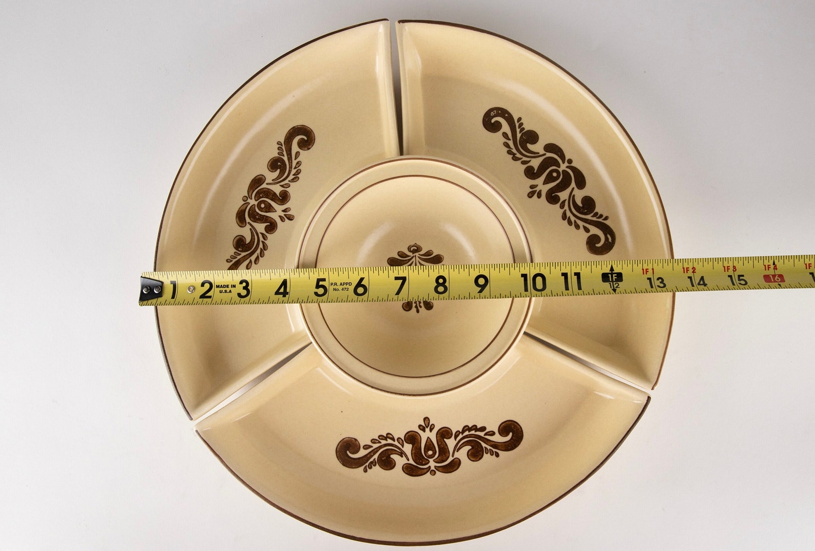 1970s Pfaltzgraff Divided Serving Tray for Vegetables and Snacks in ...
