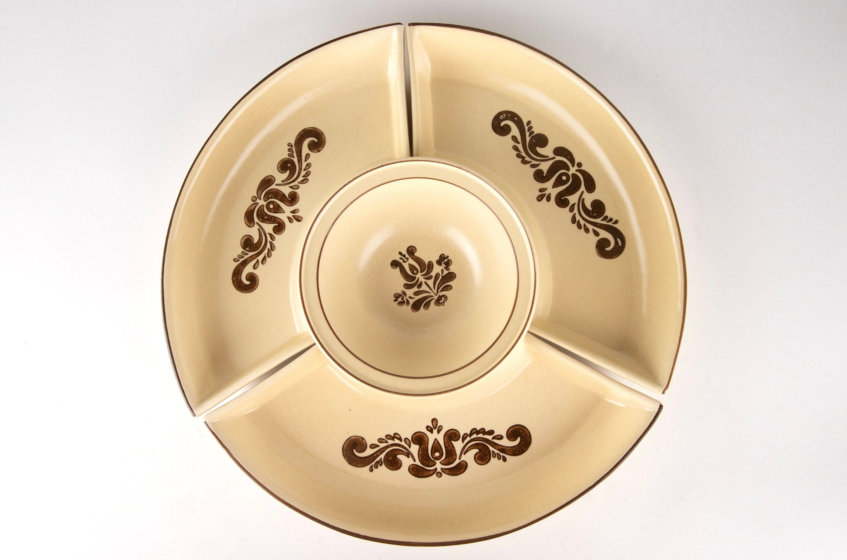 1970s Pfaltzgraff Divided Serving Tray for Vegetables and Snacks in ...