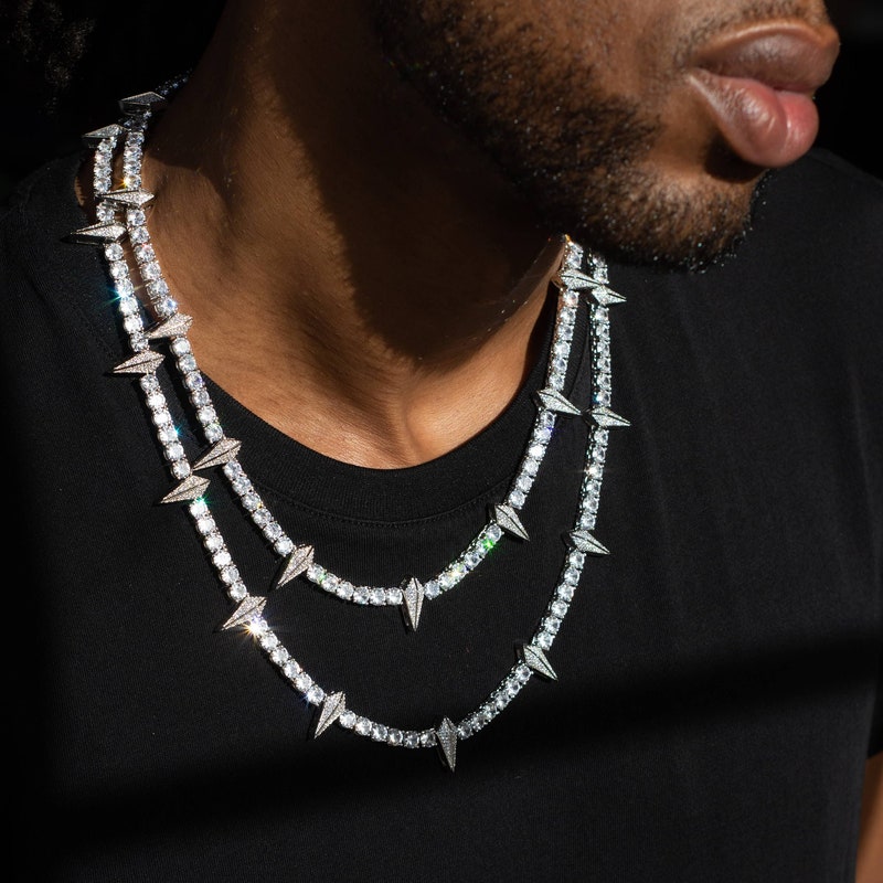 Spiked Black Chain Necklace - Etsy