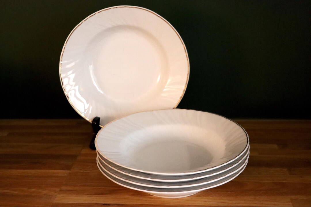 6 White Deep Plates in Real Porcelain - Etsy