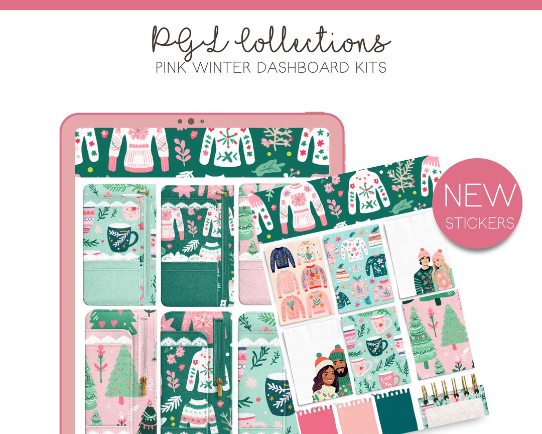 PINK WINTER Digital Stickers Digital Planner Goodnotes Samsung Notes ...