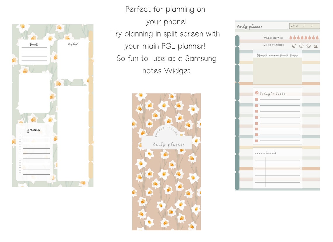 Daily Digital Pocket Planner Mini Planner Split Screen Planner ...
