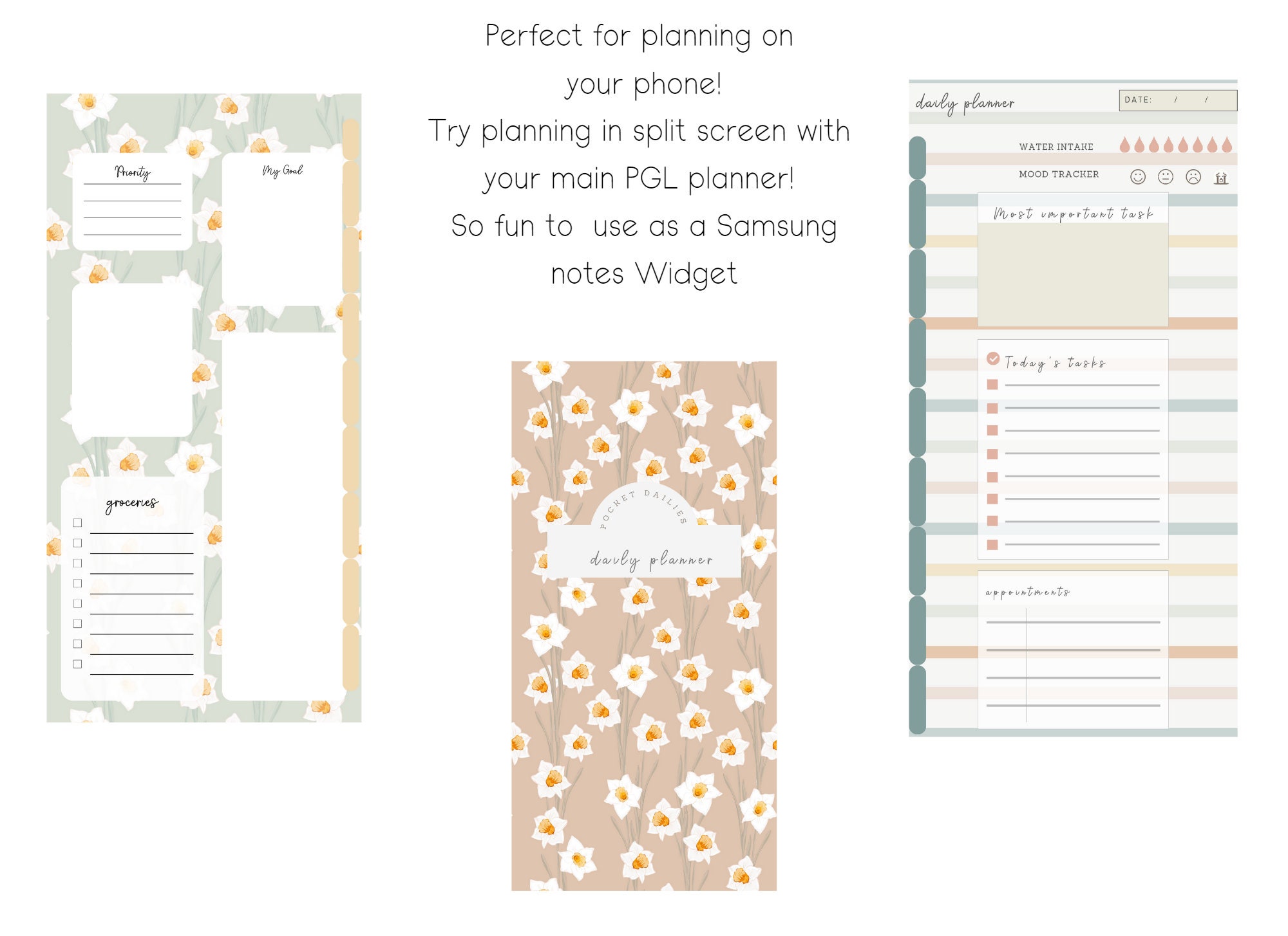 Daily Digital Pocket Planner Mini Planner Split Screen Planner ...
