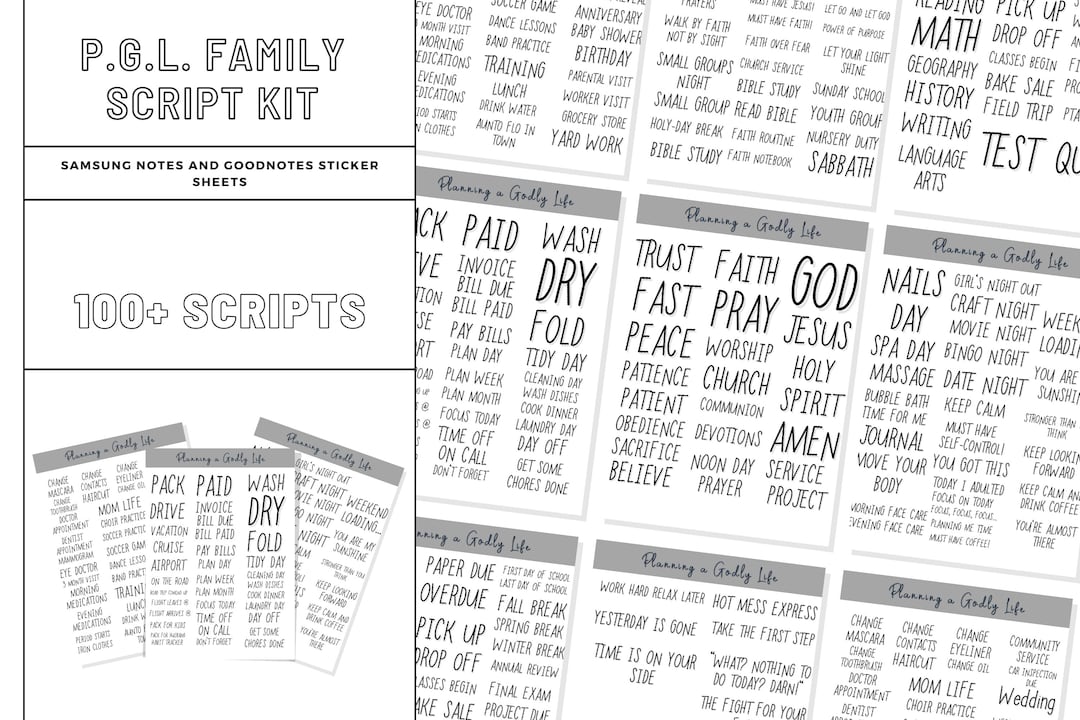 100+ Script Stickers Pgl Family Script Stickers Faith Stickers ...