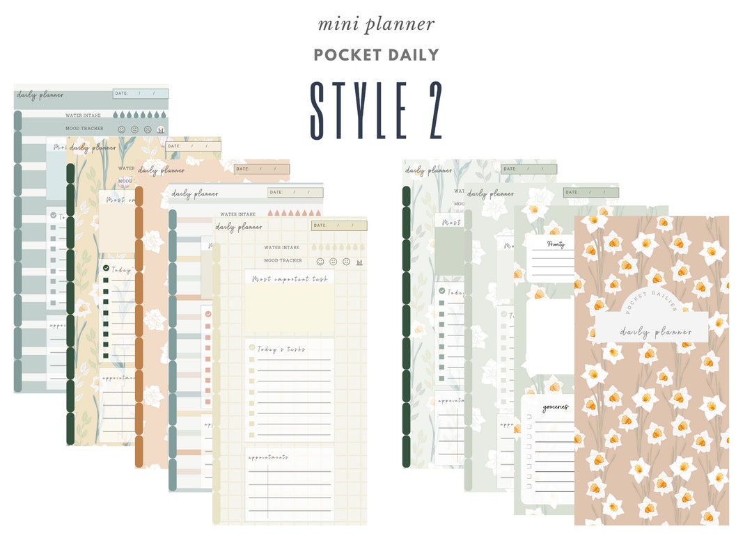 Daily Digital Pocket Planner Mini Planner Split Screen Planner ...