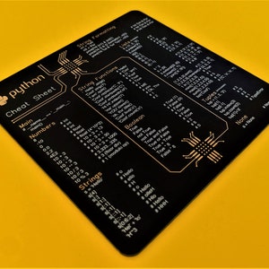 Python Cheat Sheet Coasters Made From a High Quality Circuit Board for Software Engineers ...
