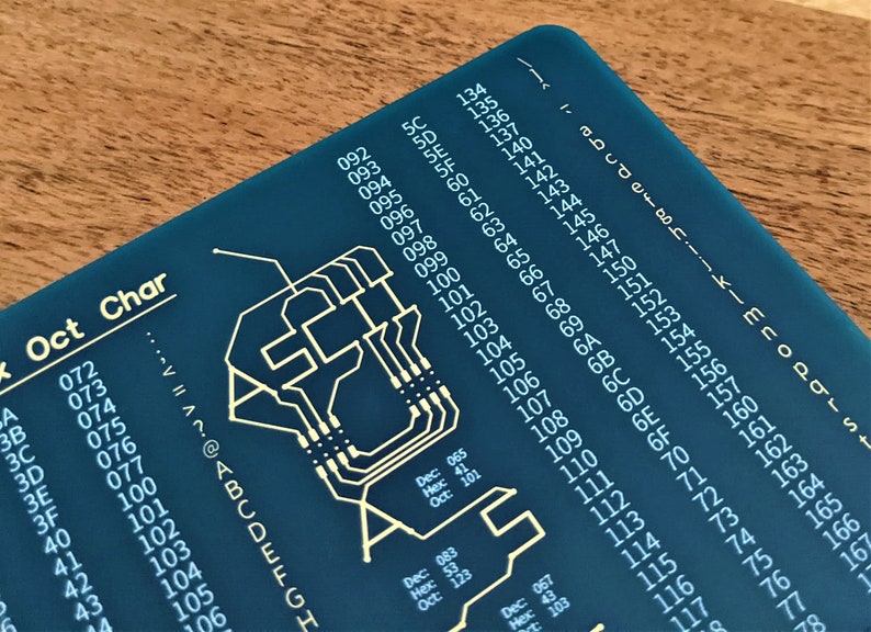 ASCII Cheat Sheet Coasters Made From a High Quality Circuit Board for ...