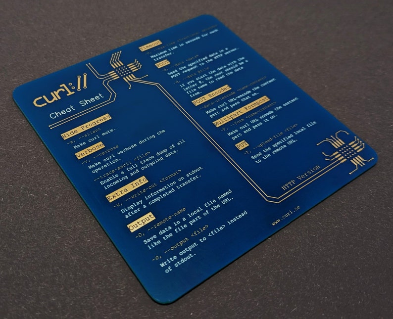 CURL Cheat Sheet Coaster Made From a High-quality Circuit Board for ...