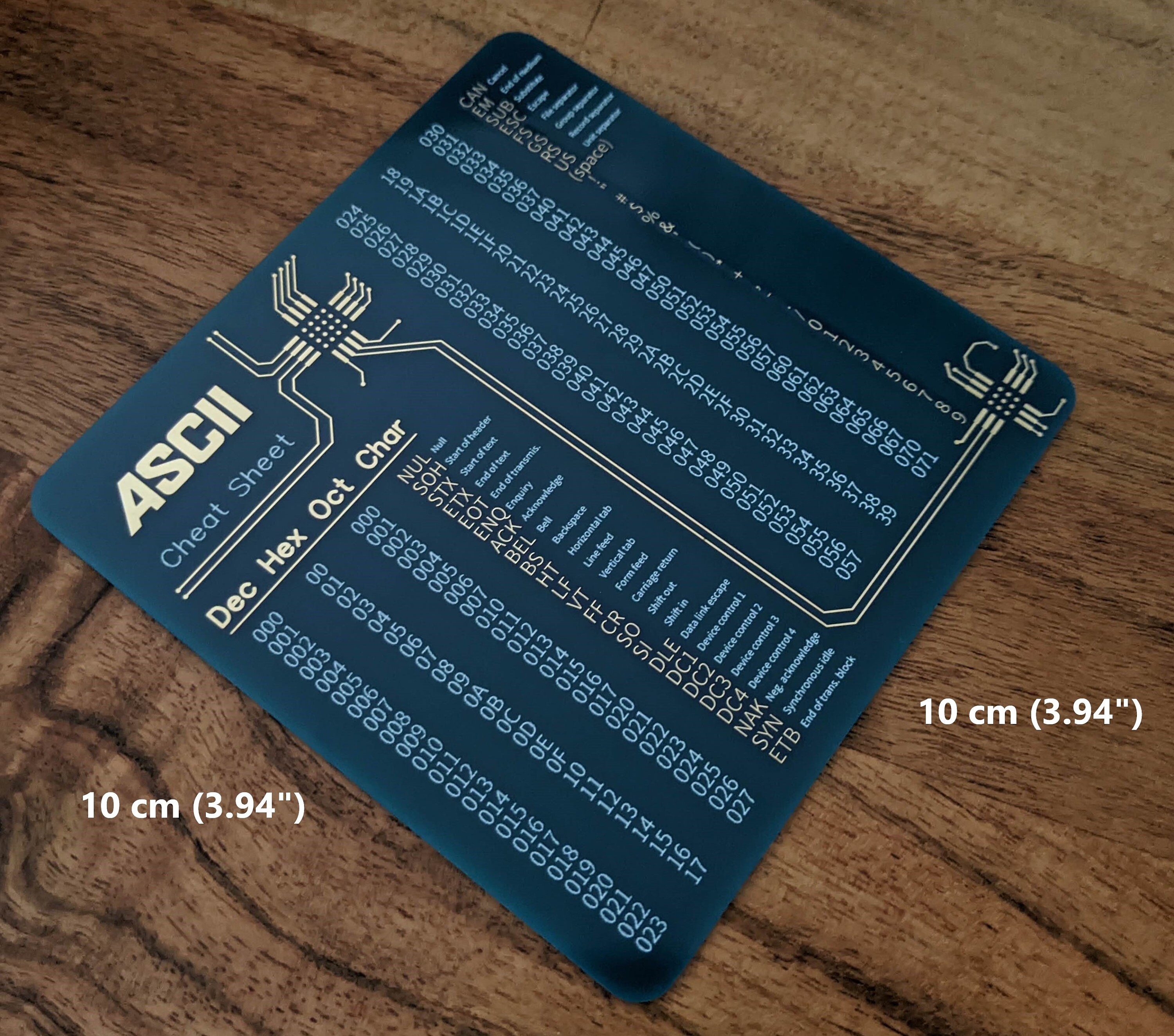 ASCII Cheat Sheet Coasters Made From a High Quality Circuit - Etsy ...