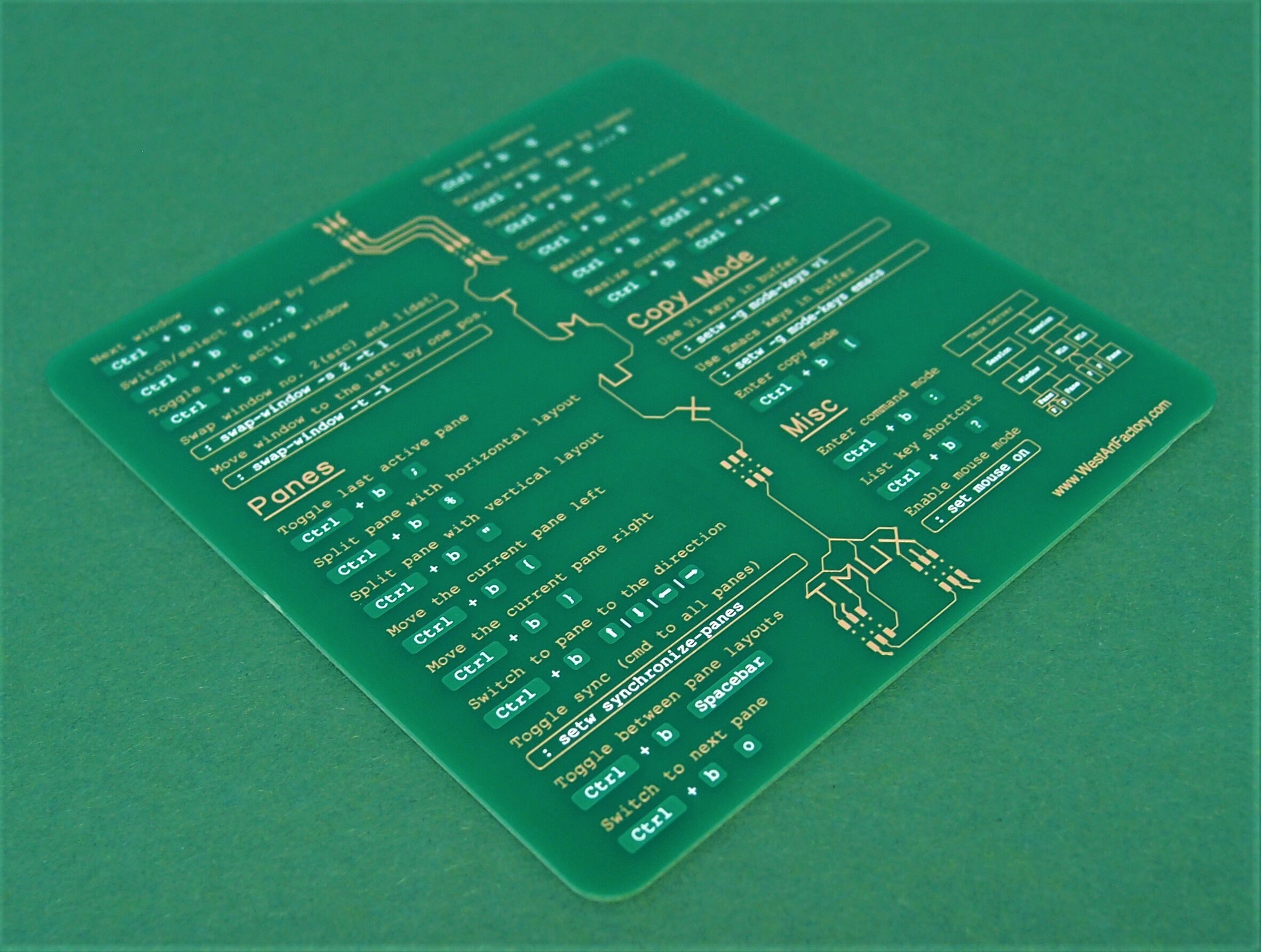 Tmux Cheat Sheet Coaster Made From a High-quality Circuit Board for ...