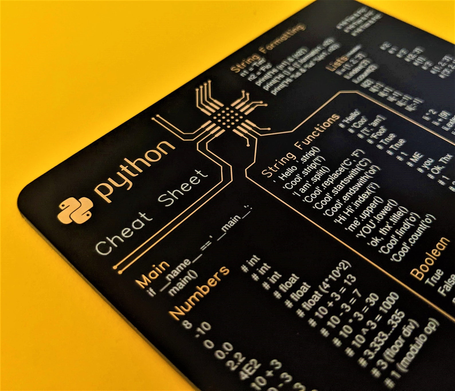 Python Cheat Sheet Coaster PCB – Coding Gift for Software Developers ...
