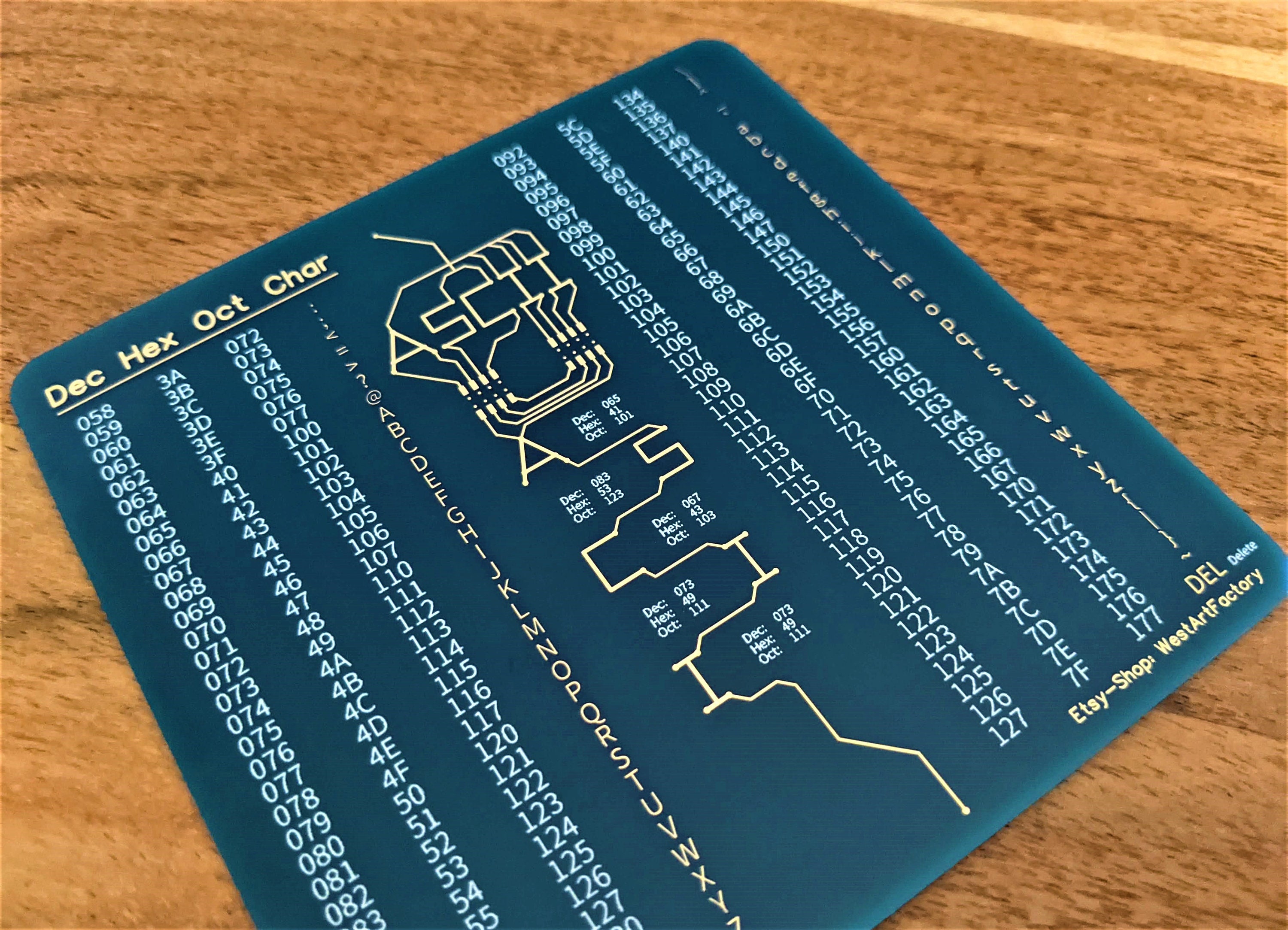 ASCII Cheat Sheet Coasters Made From a High Quality Circuit - Etsy ...