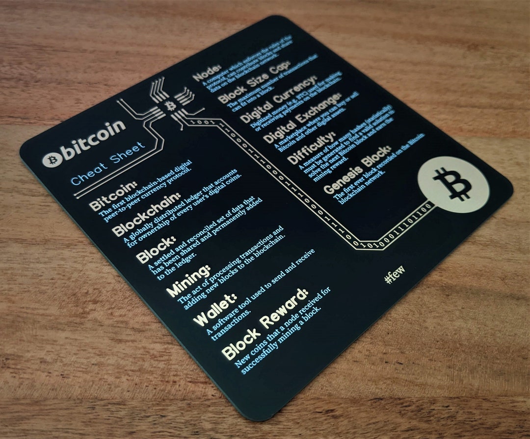Bitcoin Cheat Sheet Coasters Made From a High Quality Circuit Board for ...