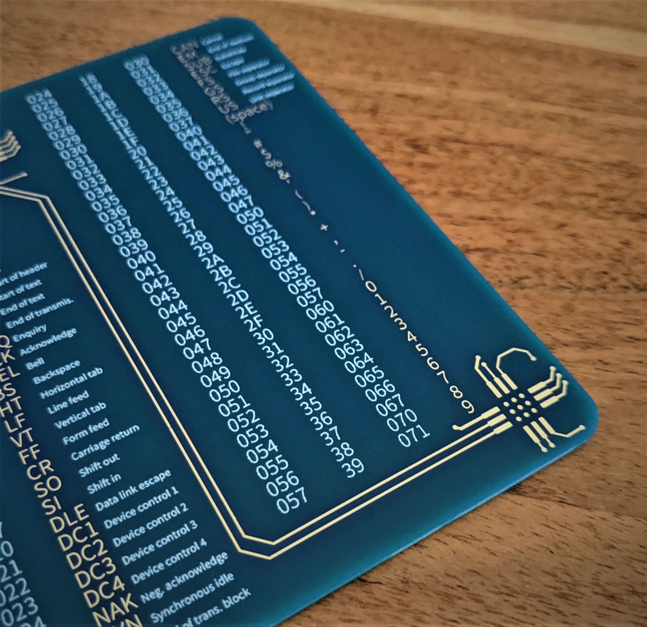 ASCII Cheat Sheet Coasters Made From a High Quality Circuit Board for ...