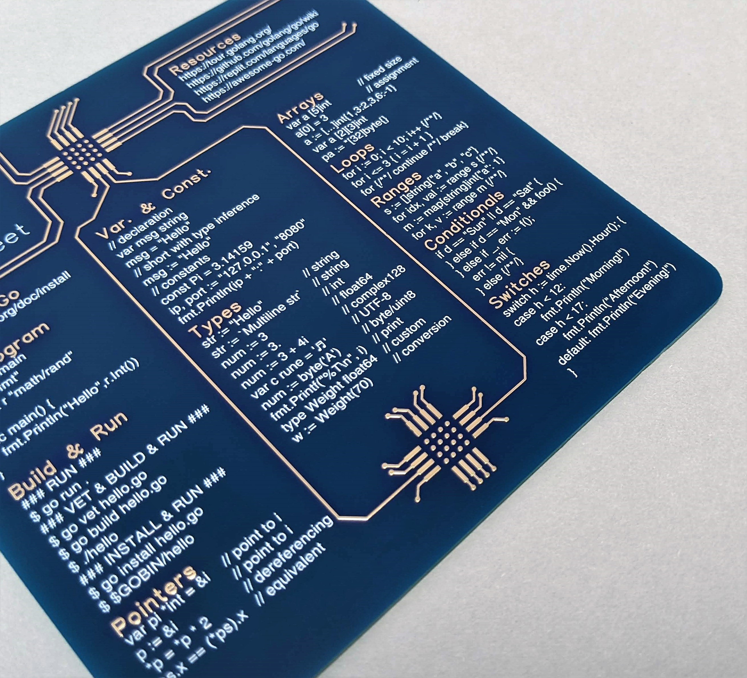 Go Cheat Sheet Coasters Made From a High Quality Circuit Board - Etsy UK