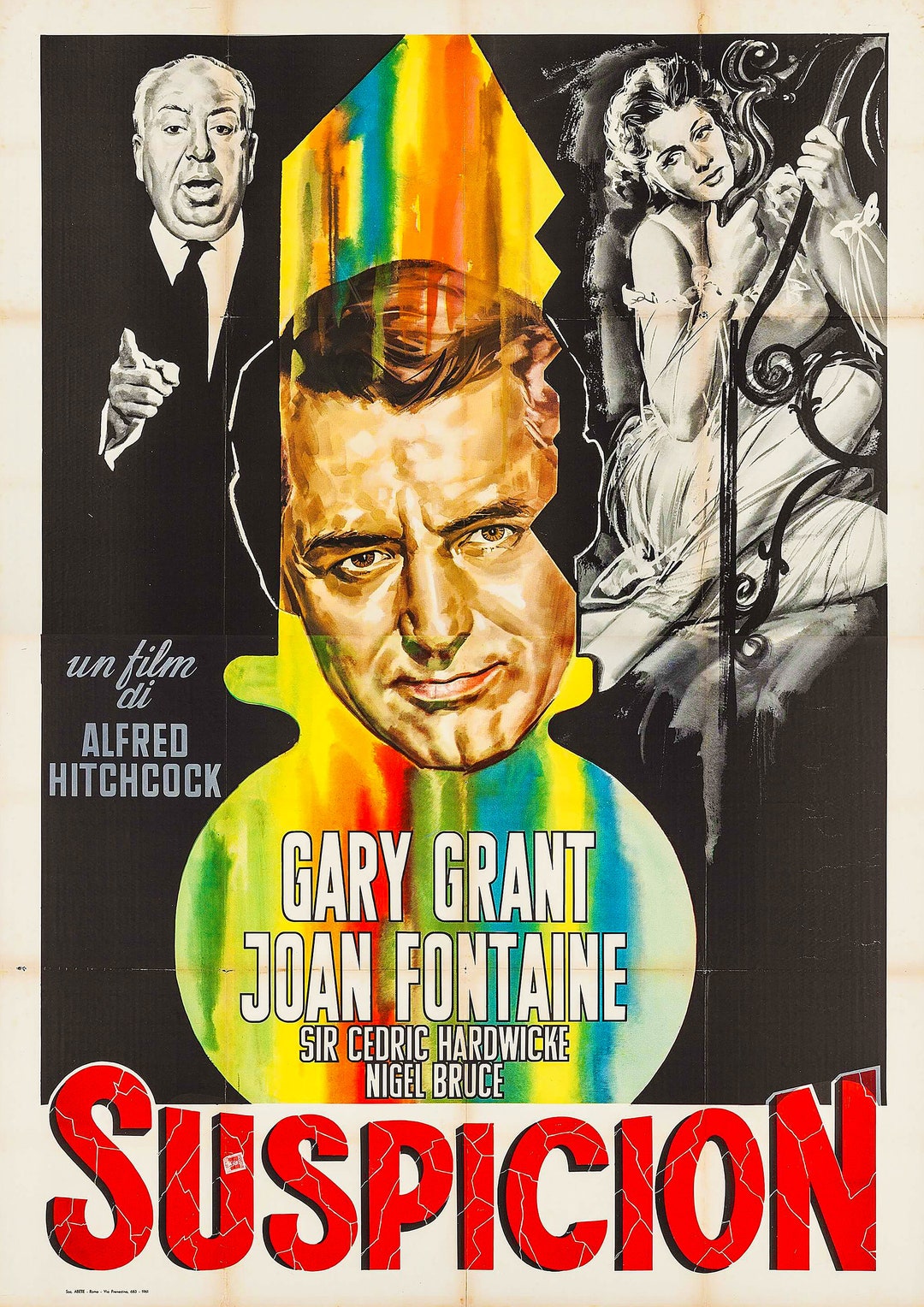 Reproduction Vintage Movie suspicion Italian Poster, Home Wall Art ...